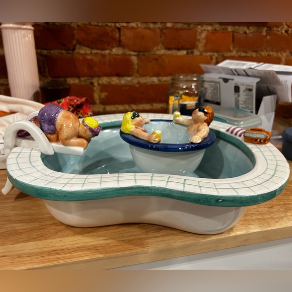 Dining | Vintage 1995 Lotus Swimming Pool Chip Dip Serving Bowl Set ...